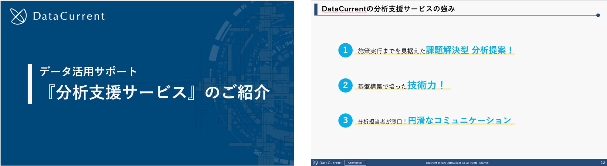 【ダウンロード資料】データ活用サポート | 分析支援サービス | DataCurrent